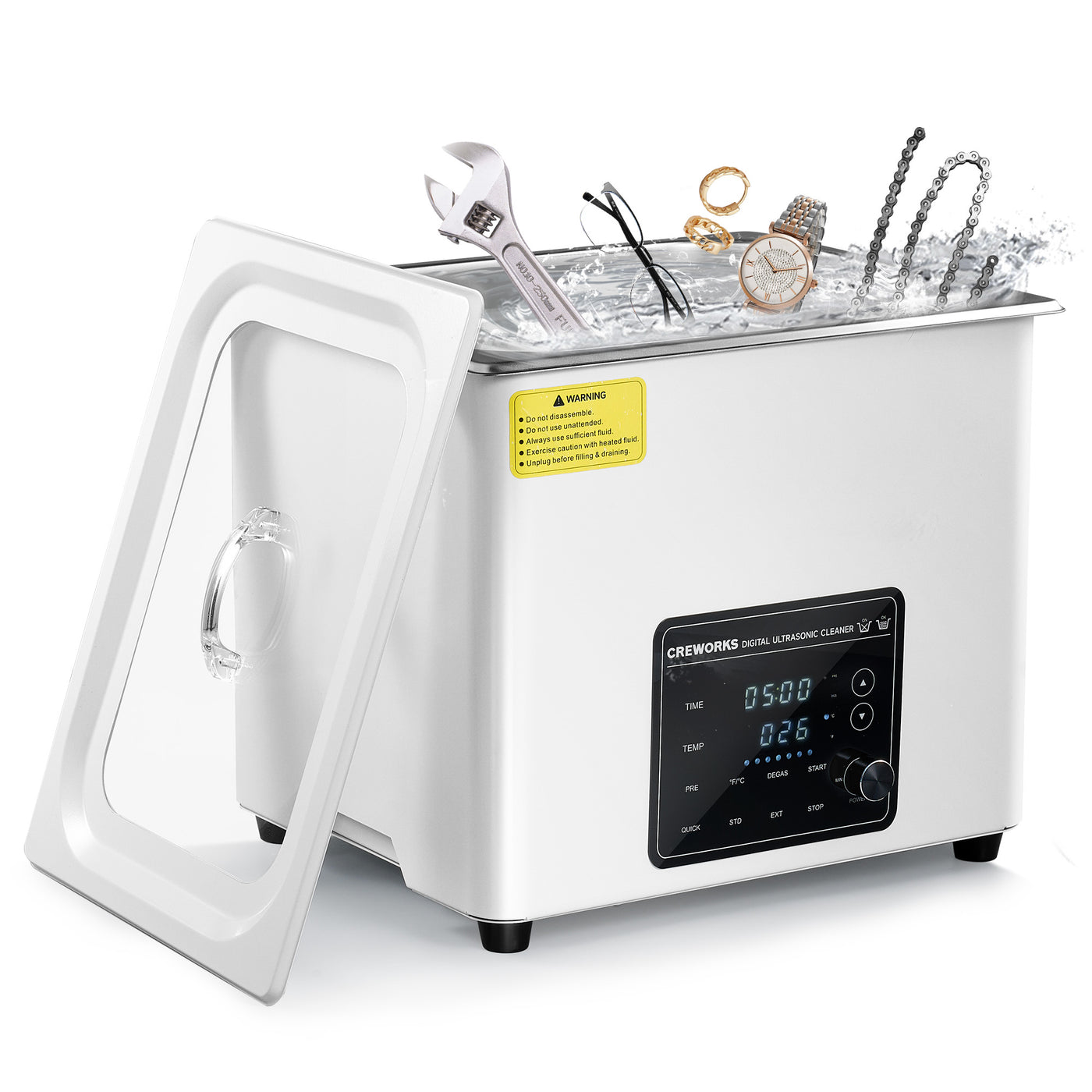 240W Professional 10L Ultrasonic Cleaner with Degas Mode, 7-Level Inte ...