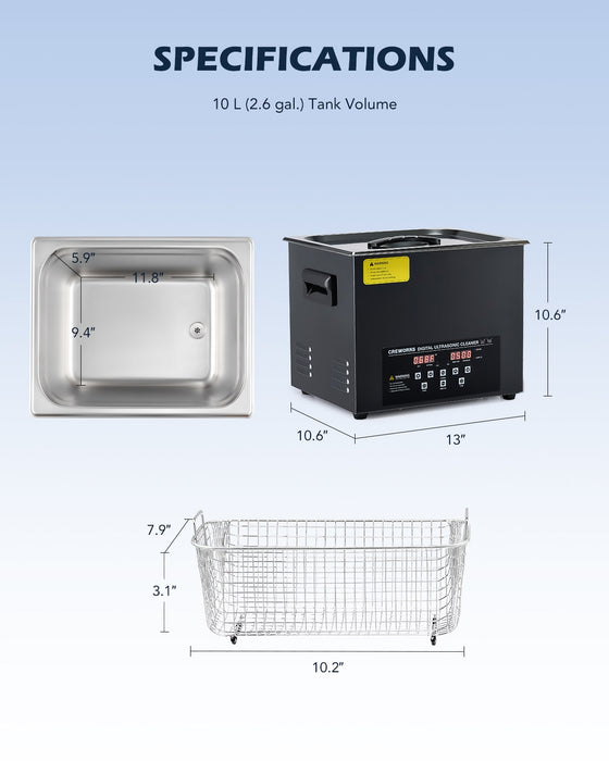 Ultrasonic Cleaning: Professional Ultrasonic Machine with Heater, Time ...