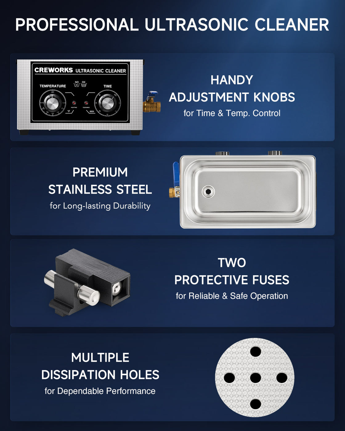 Knob Ultrasonic Cleaner with Digital Timer and Heater for Ultrasonic C ...