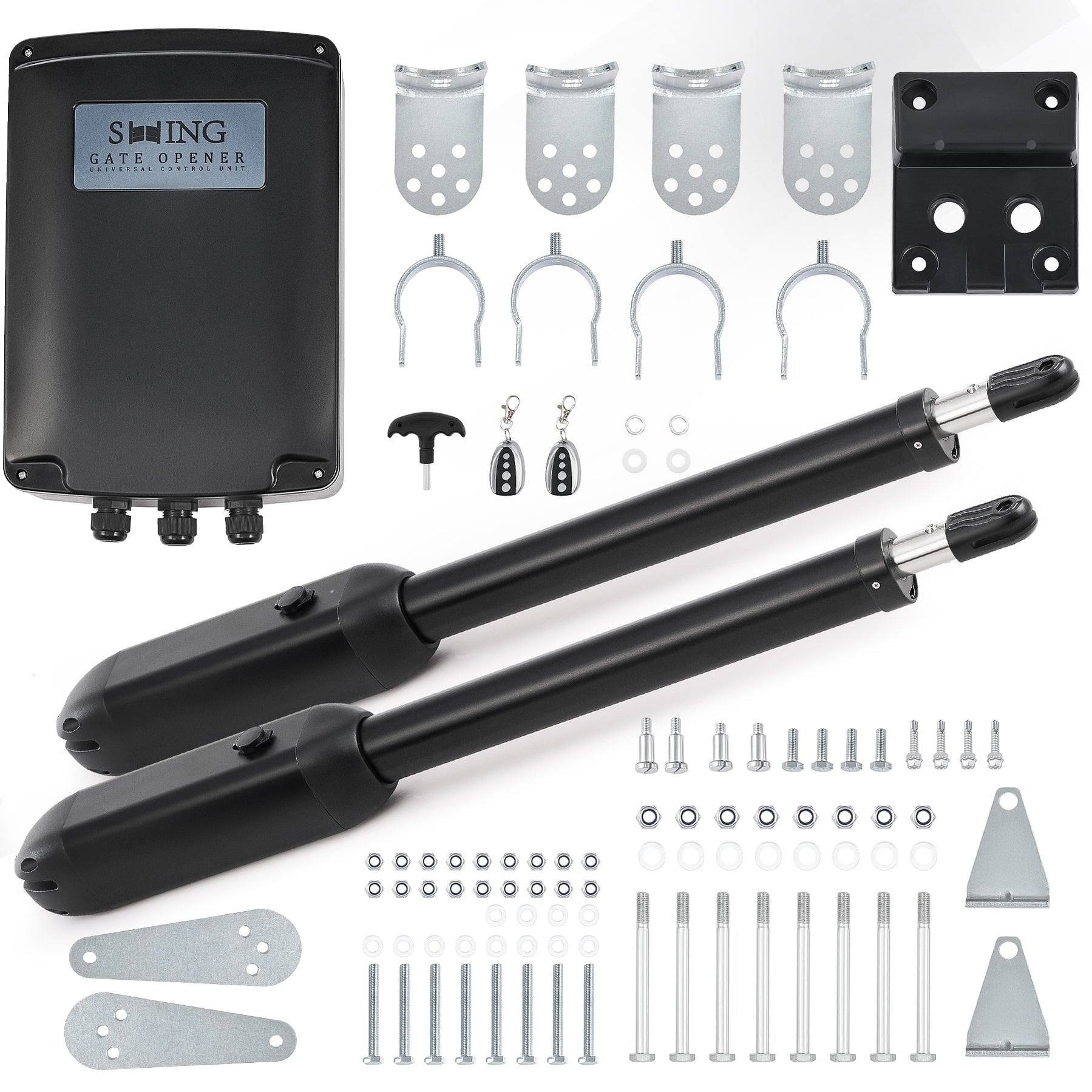 Dual Swing Gate Openers with Hardware Kit 1100lb — Creworks Equipment