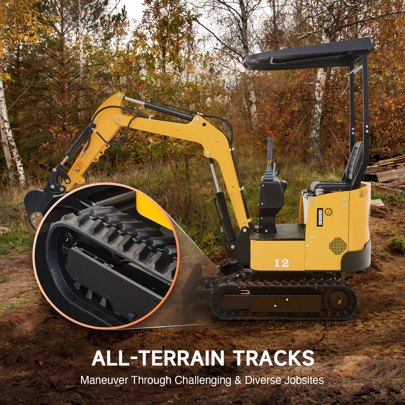 CREWORKS 13.5HP Mini Excavator B&S Engine with 6 Attachments — Creworks ...