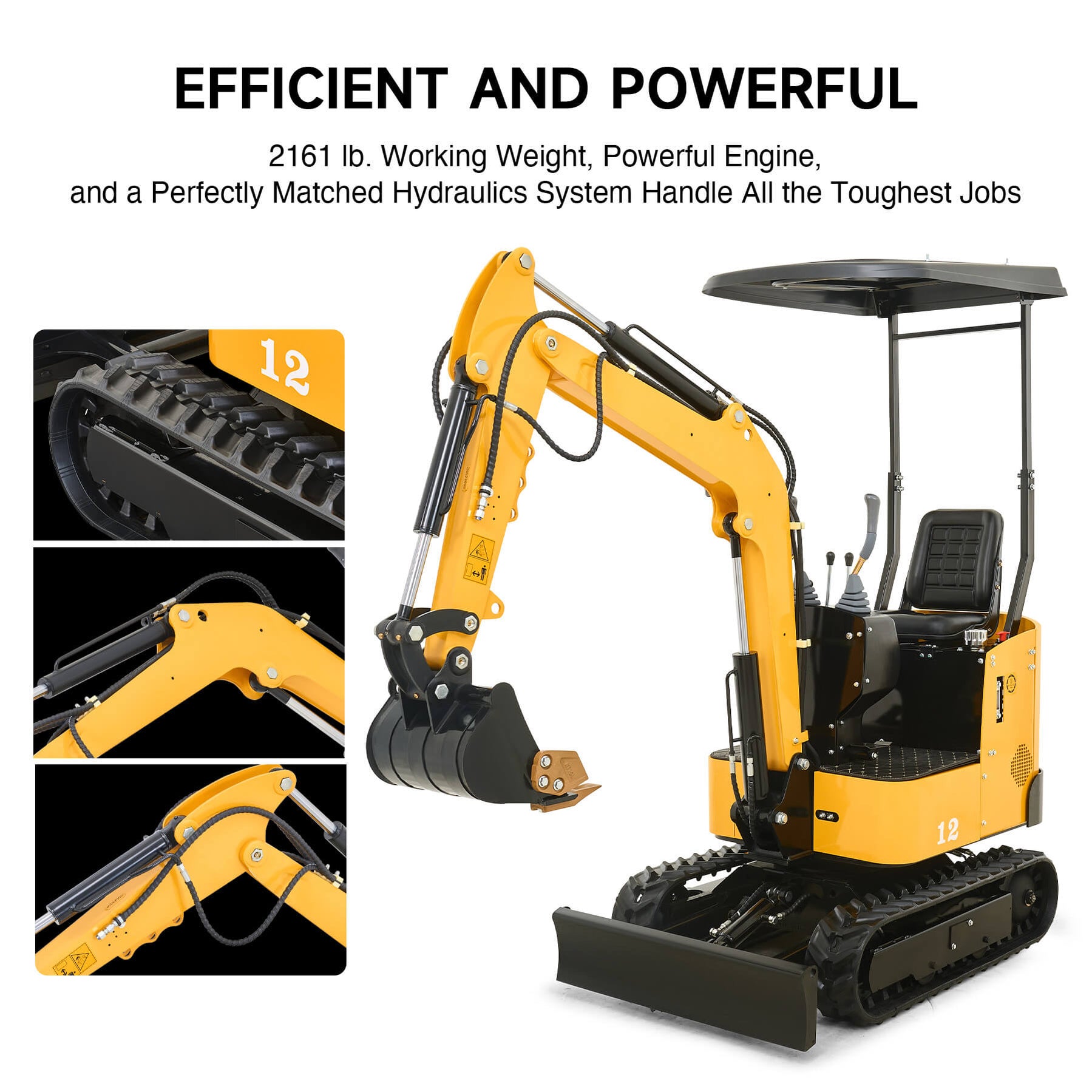 CREWORKS 13.5HP Mini Excavator B&S Engine with 6 Attachments — Creworks ...