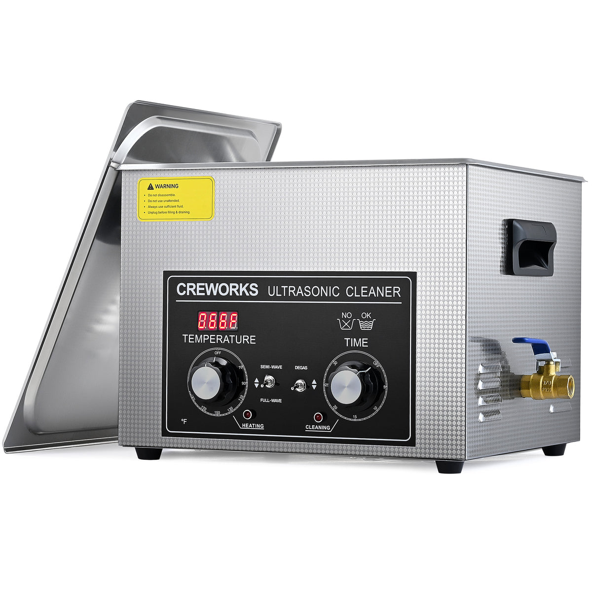 Upgraded 360W Knob Ultrasonic Cleaner with Digital Timer and 300W Heat ...