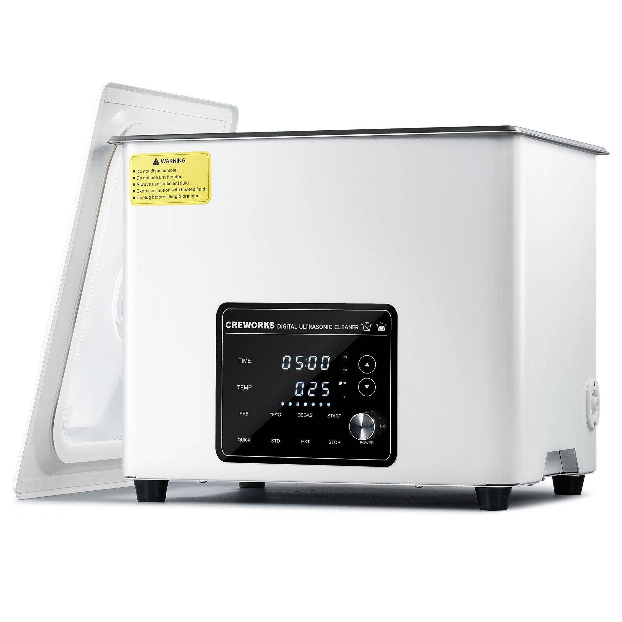 CREWORKS 10L Quiet Ultrasonic Cleaning Machine with 300W Heater & Time ...