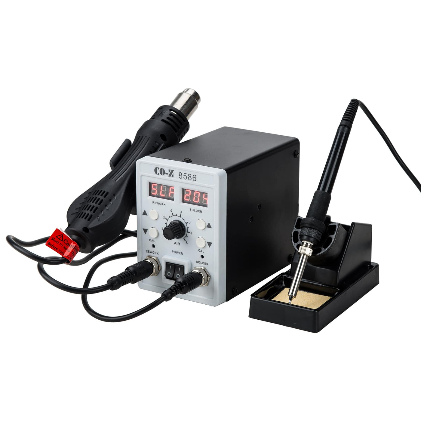 2-in-1 SMD Rework Station - Upgraded with Hot Air Gun, Solder Iron, LE ...