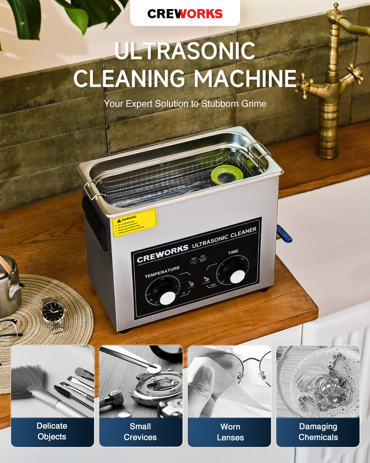 Knob Ultrasonic Cleaner with Digital Timer and Heater for Ultrasonic C ...