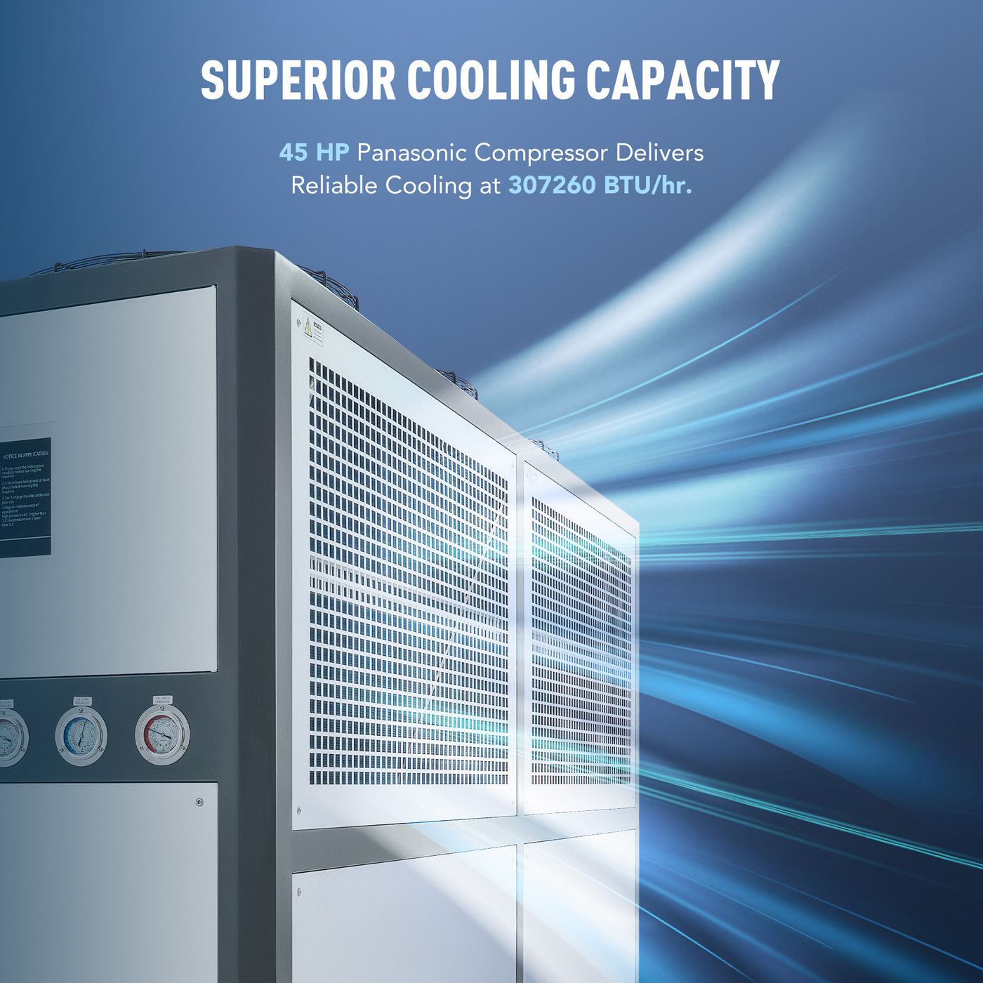 25 Ton Air-cooled Industrial Water Chiller 45HP 98 Gal. for Laser & CN ...