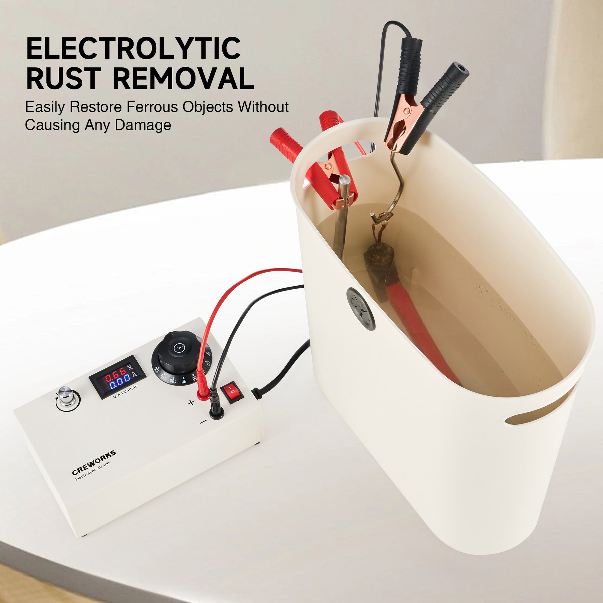 Electrolytic Rust Removal Kit, Electrolysis Derusting Cleaning Machine ...