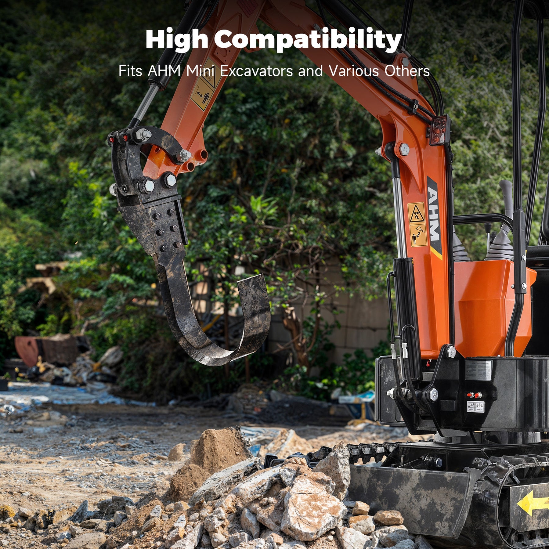 AHM Tree Digging Blade Attachment for Mini Excavator with 25 mm Hole D ...