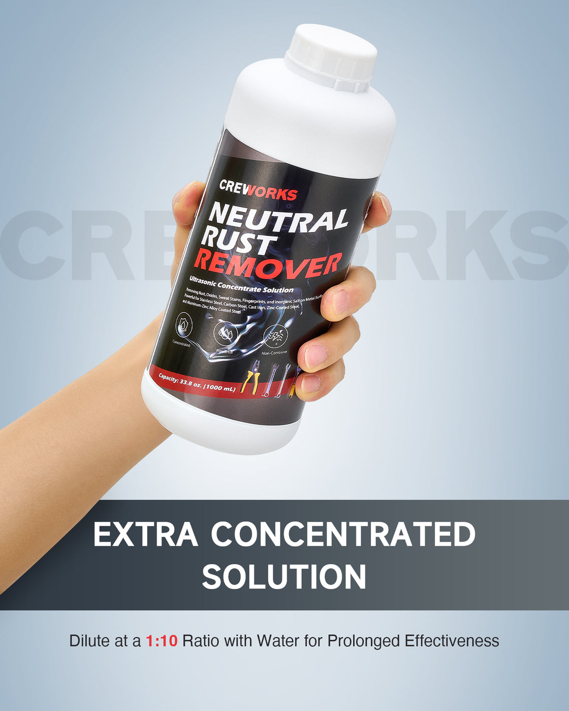 Heavy Duty Rust Remover, 34 fl oz Rust Dissolving Solution for Metals ...