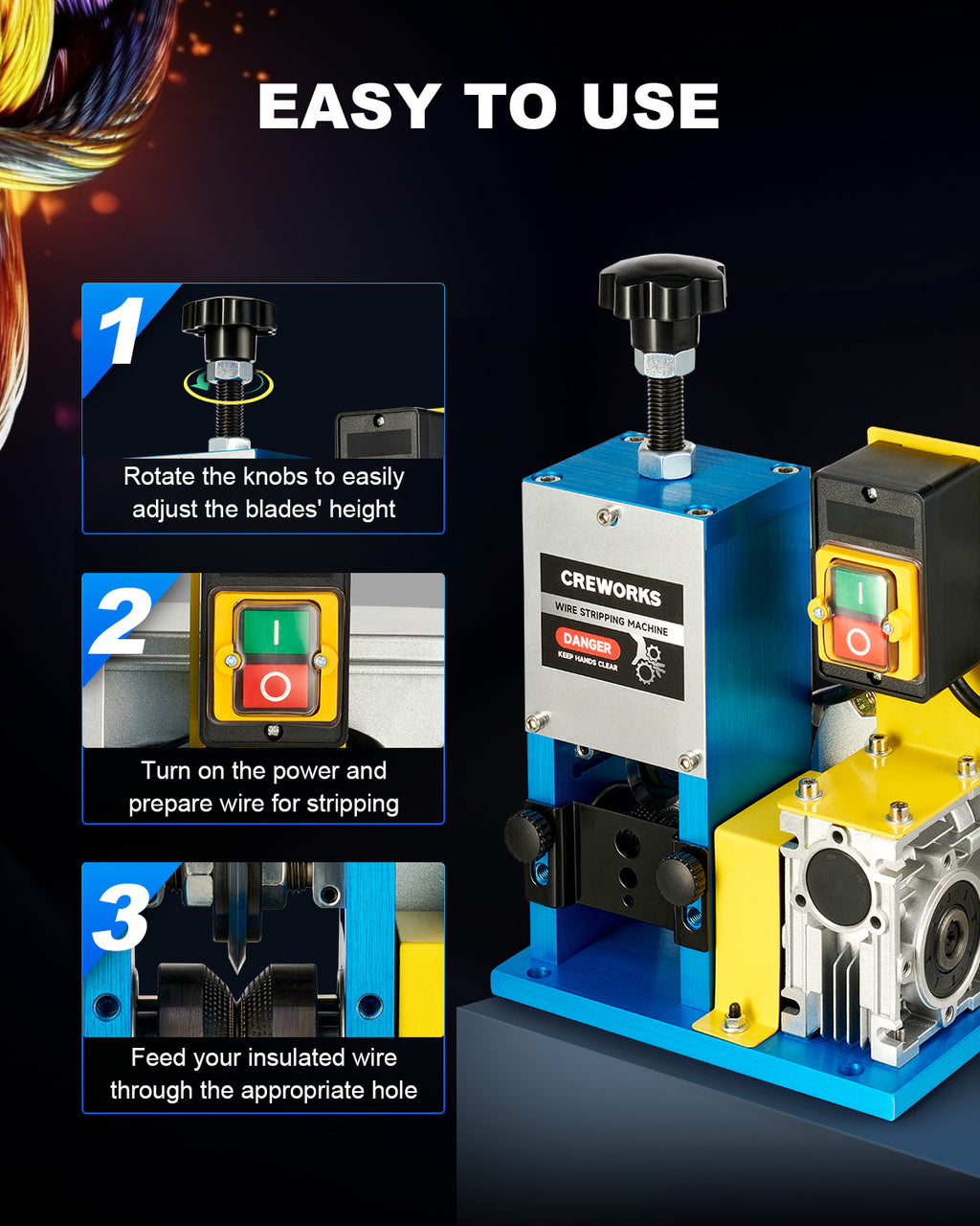Manual & Automotive Wire Stripping Machines — Creworks Equipment