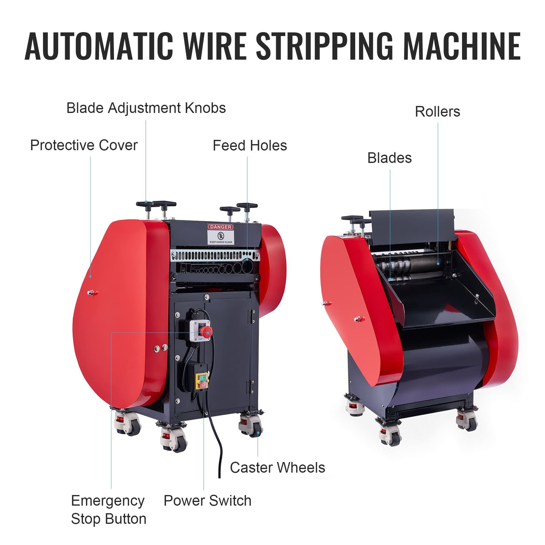 Automatic Wire Stripper with 12-Channel and Dual Roller Wheels ...
