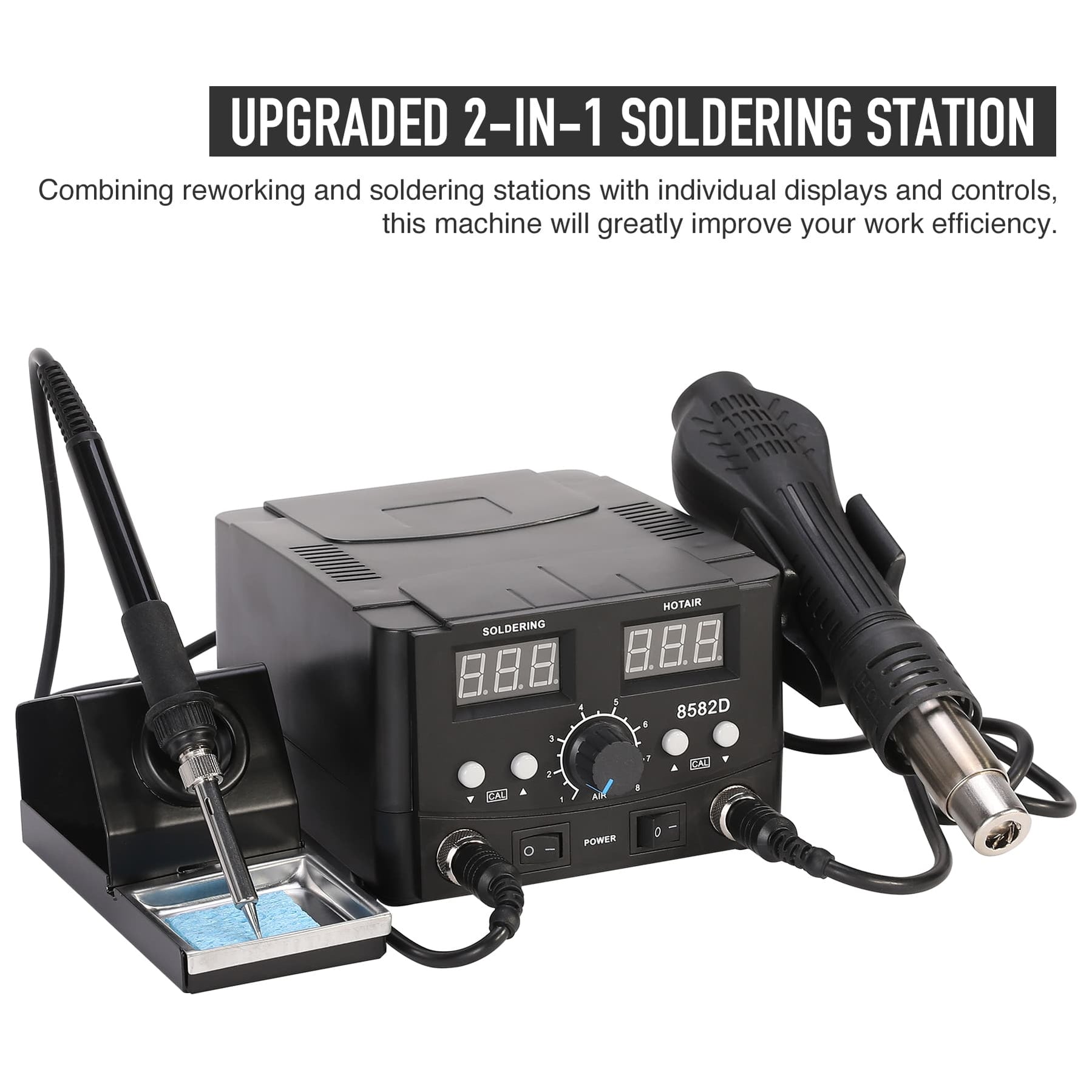 High Capacity Low Noise Soldering Station: 2-in-1 SMD Rework with Digi ...