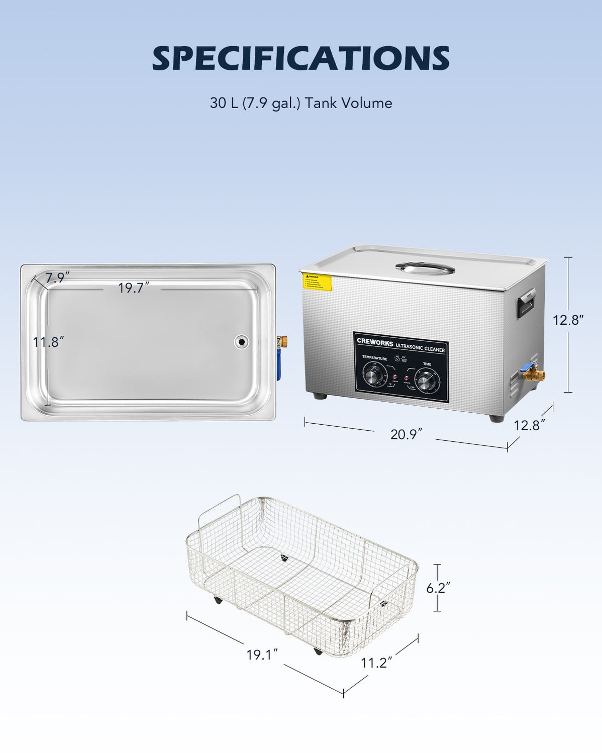Knob Ultrasonic Cleaner with Digital Timer and Heater for Ultrasonic C ...