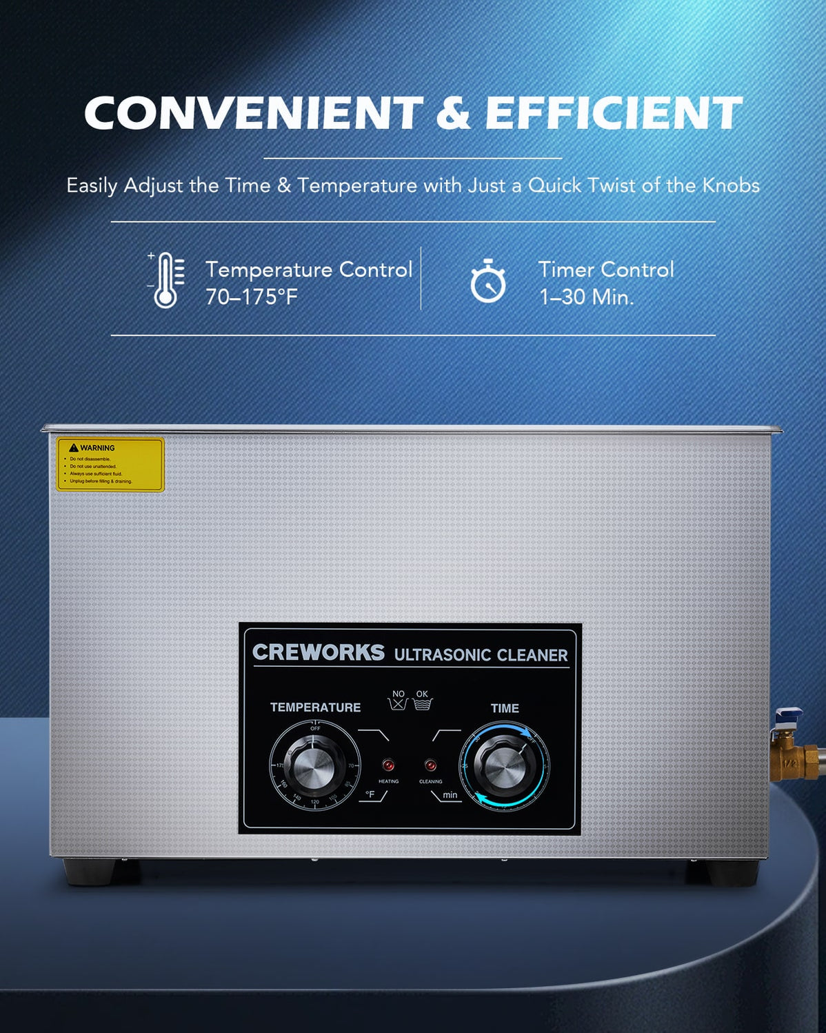 Knob Ultrasonic Cleaner with Digital Timer and Heater for Ultrasonic C ...