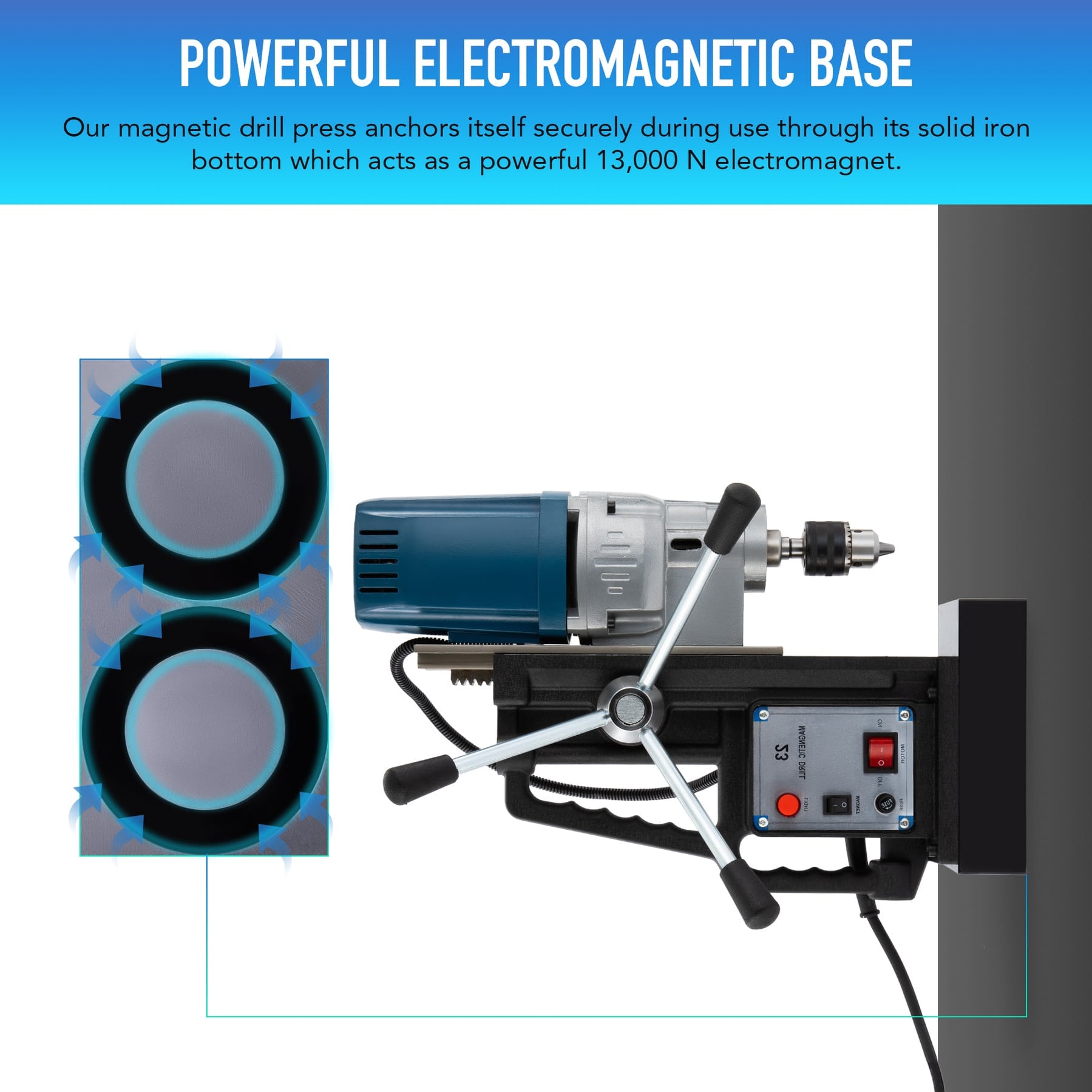 Portable 1200W Mag Drill | 0.9" Bore Diameter | 2900 lbf Heavy-Duty El ...