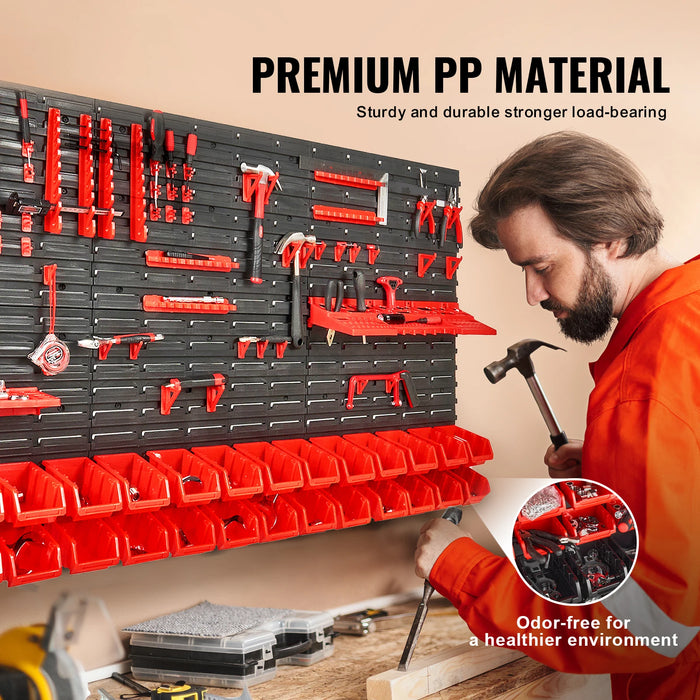 30Bin Wall Mounted Storage Bins Parts Rack Organizer Garage with Wall ...