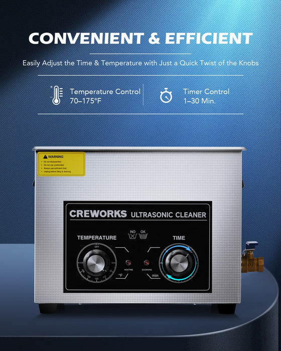 360W Knob Ultrasonic Cleaner with Digital Timer and 300W Heater for Ul ...