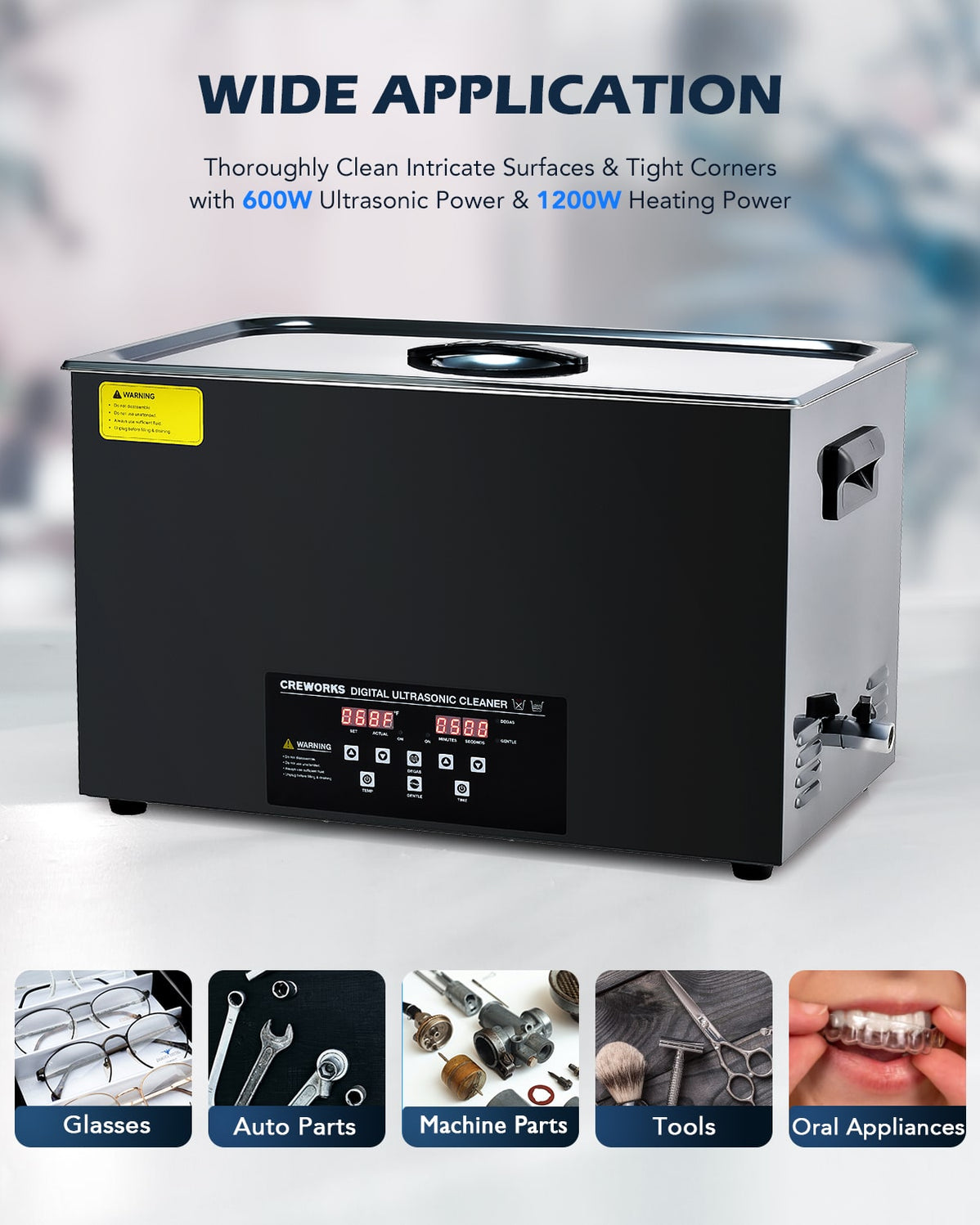 Ultrasonic Cleaning: Professional Ultrasonic Machine with Heater, Time ...