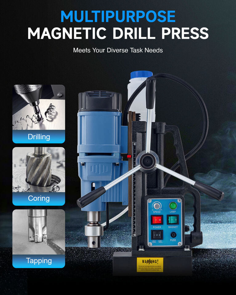 Portable Magnetic Drill with Stepless Speed & Bi-Directional HSS Drill ...