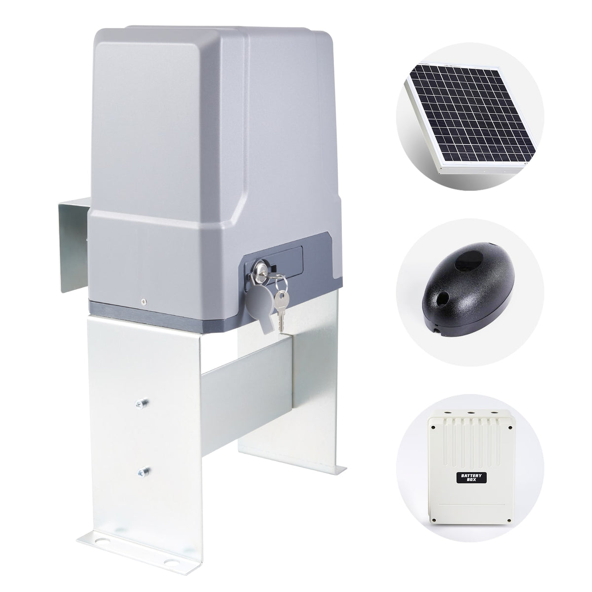 Solar-Powered Sliding Gate Opener Kit with Battery Backup 1100lb ...